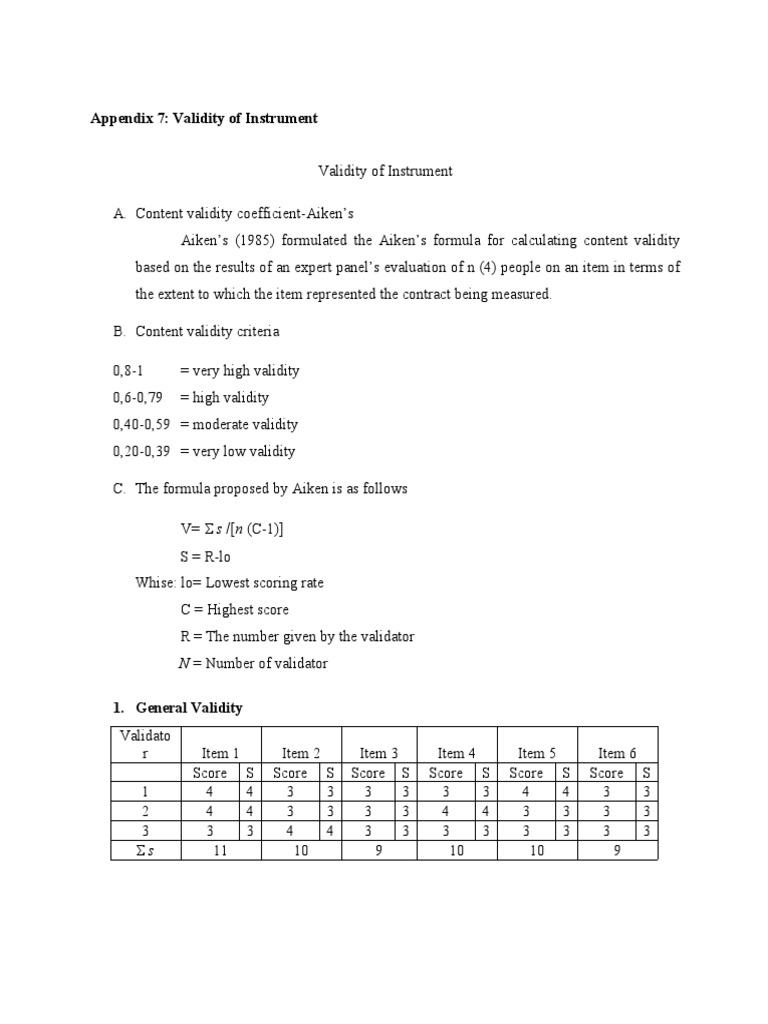 Appendix 7 | PDF | Validity (Statistics) | Applied Mathematics