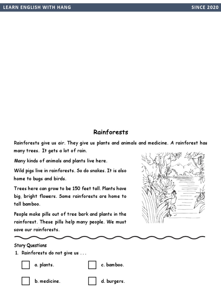 1.23 - Reading Stories - Rainforests | PDF | Home & Garden | Science ...