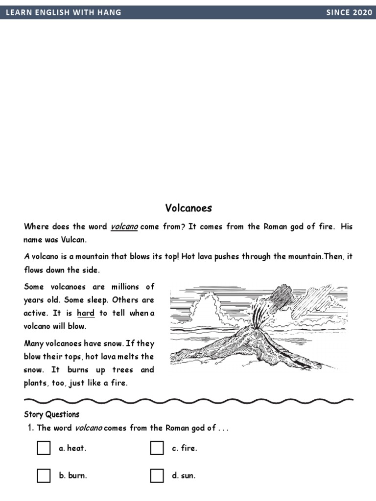 1.24 - Reading Stories - Volcanoes | PDF