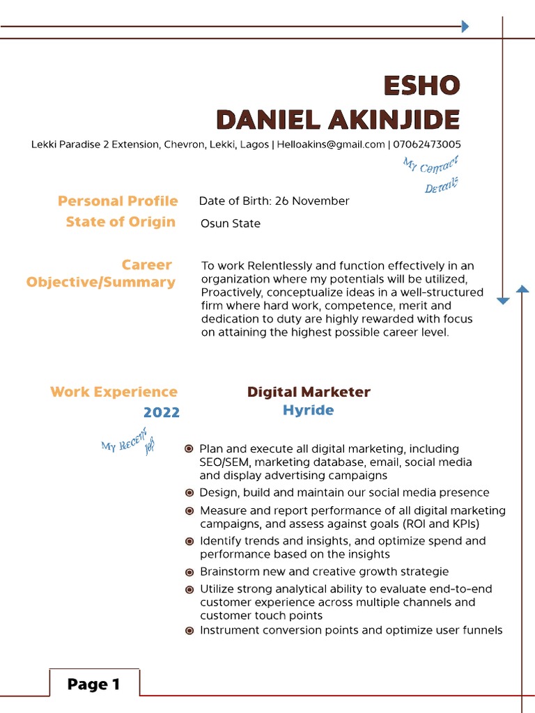 Resume Daniel Esho | PDF