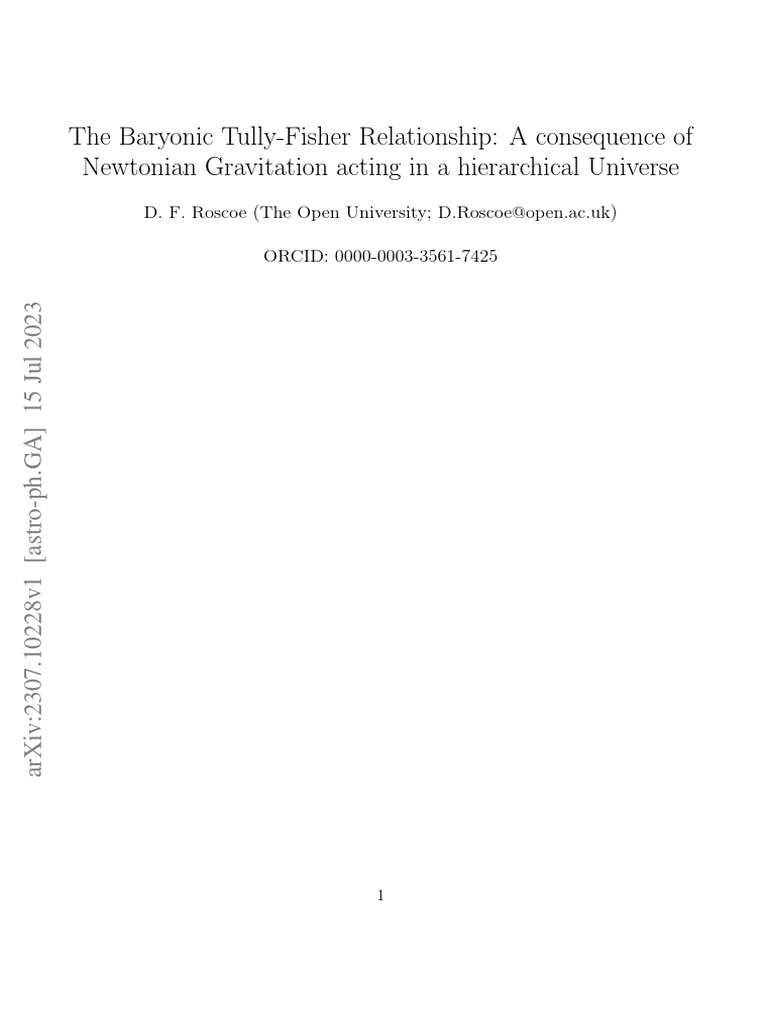 The Baryonic Tully-Fisher Relationship: A Consequence of Newtonian Gravitation Acting in A ...