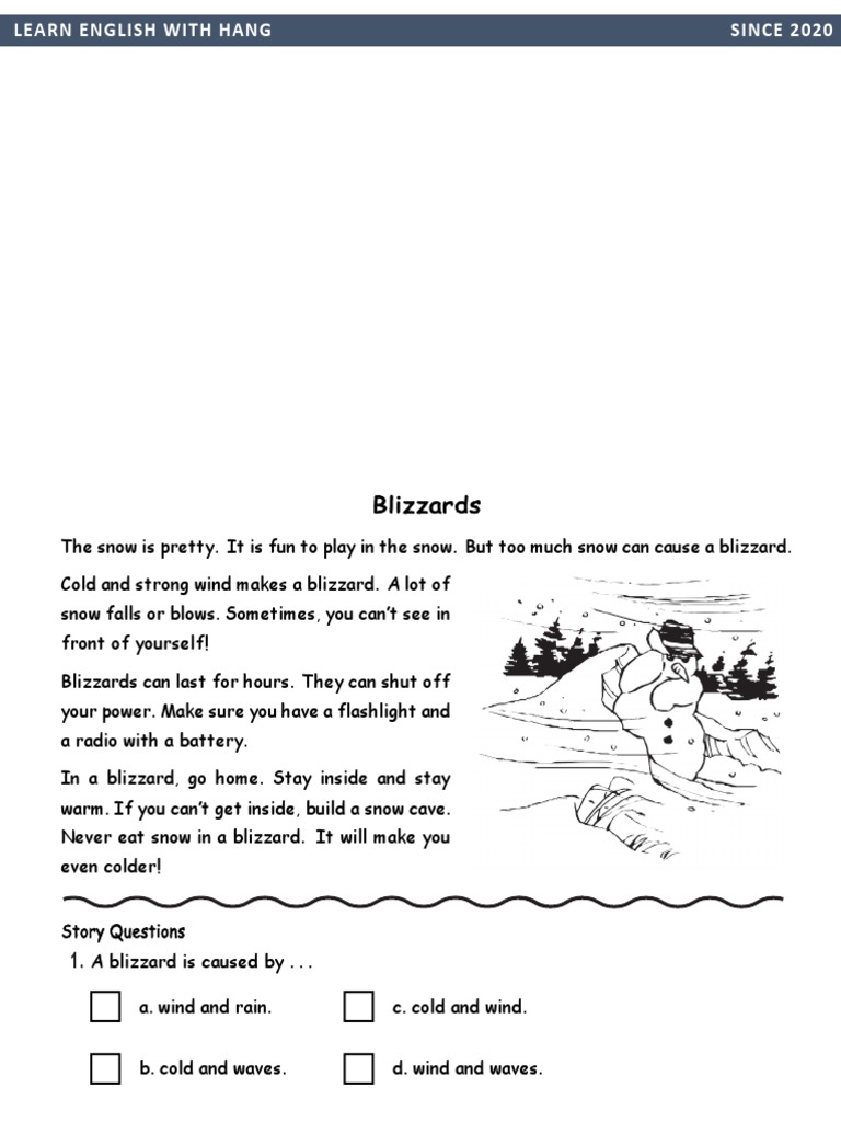 1.30 Reading Stories Blizzards | PDF