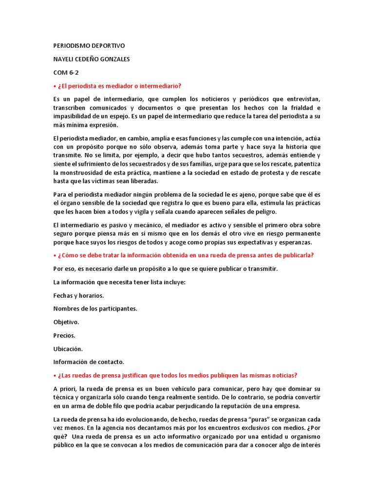 Periodismo Deportivo-cedeño Nayeli | PDF