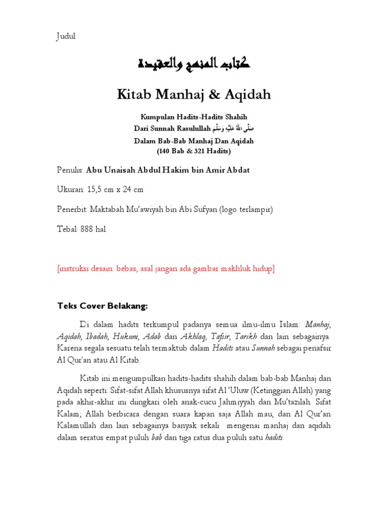 Kitab Manhaj dan Aqidah Ustadz Abdul Hakim | PDF | Agama & Spiritualitas
