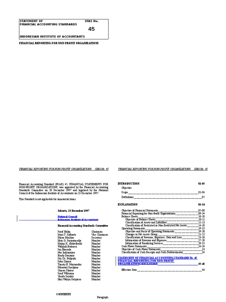 Psak 45 Npo Ver171299 | PDF | Financial Statement | Expense
