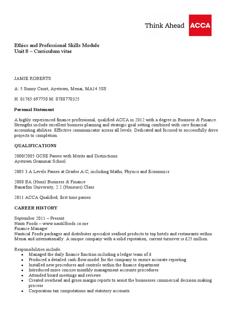 EPSM Unit 8 Curriculum Vitae | PDF | Business | Economies