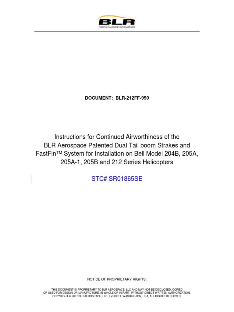 BLR-212FF-950 (Ica) | PDF | Federal Aviation Administration | Empennage