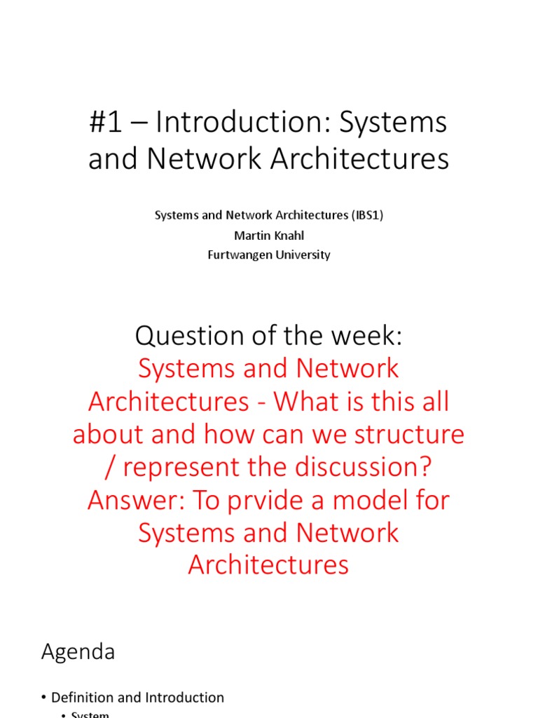 Systems & Network Architecture Guide | PDF | Internet Protocol Suite ...