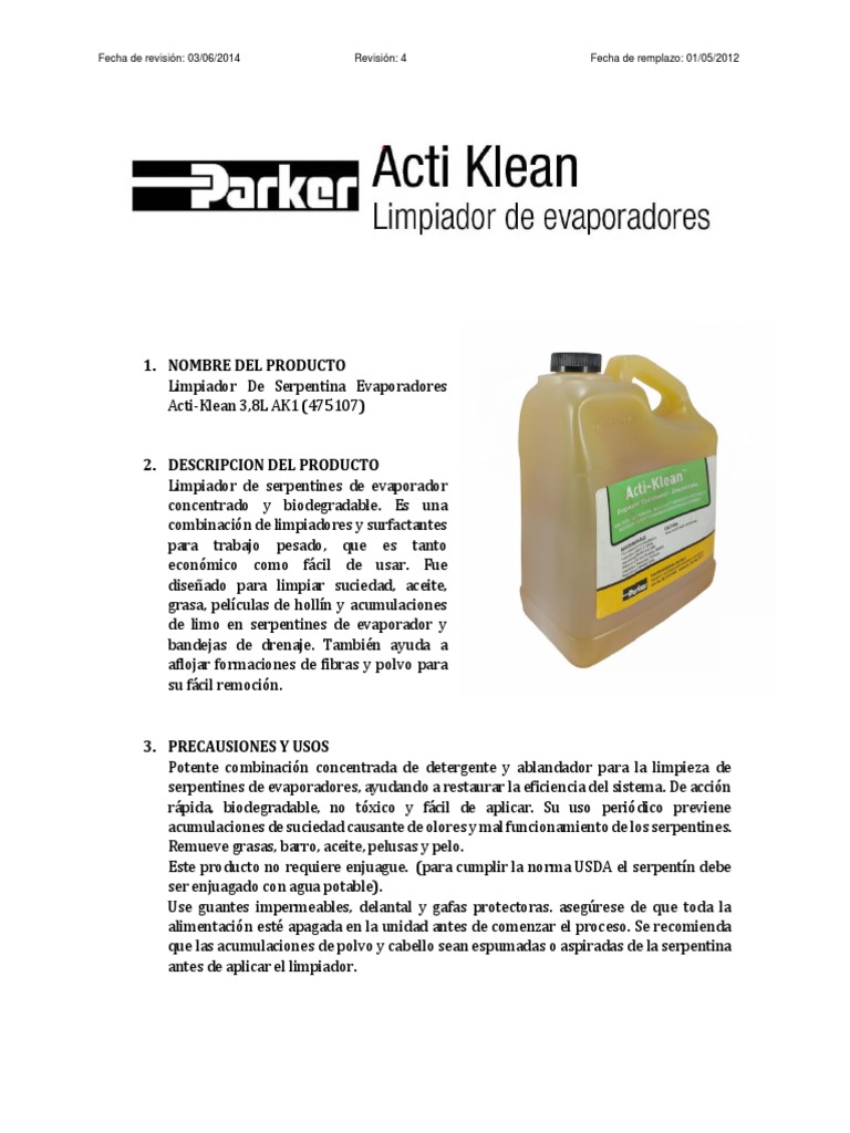Ficha Tecnica Anti-Klean | PDF | Agua | Petróleo