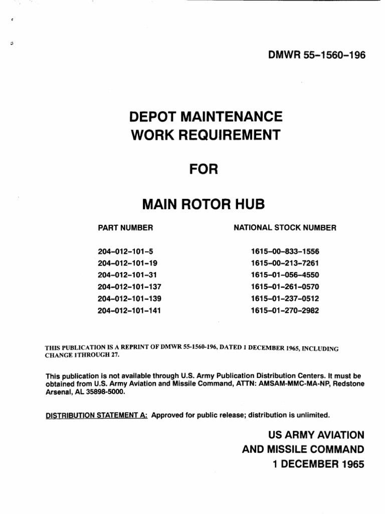 DMWR55-1560-196 Main Rotor Hub Uh-1 | PDF