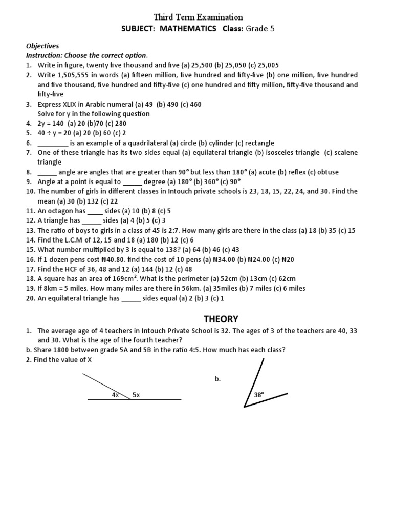 Grade 5 | PDF | Lever | Triangle