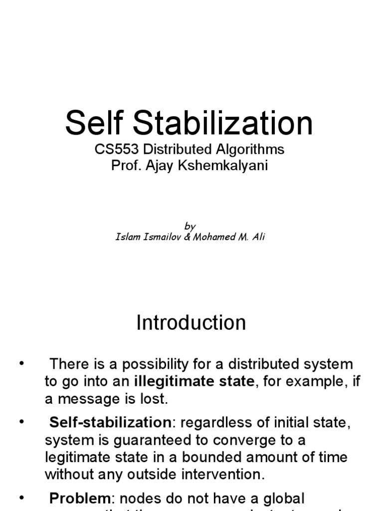 Self Stabilization | PDF | Computer Science | Computing