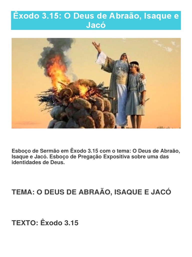 O Deus de Abraão, Isaque e Jacó | PDF | Isaac | Abraão
