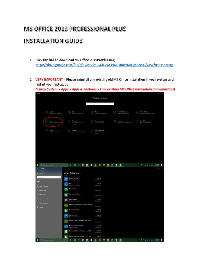 MS Office 2019 ProPlus Setup Guide | PDF