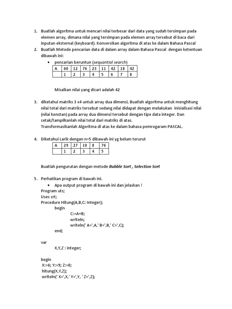 Algoritma Latihan Soal Upm | PDF | Metode & Bahan Ajar | Komputer
