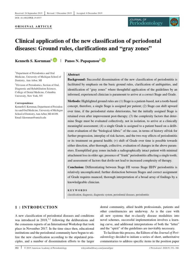 Clinical Application of The New Classification of PD | PDF ...