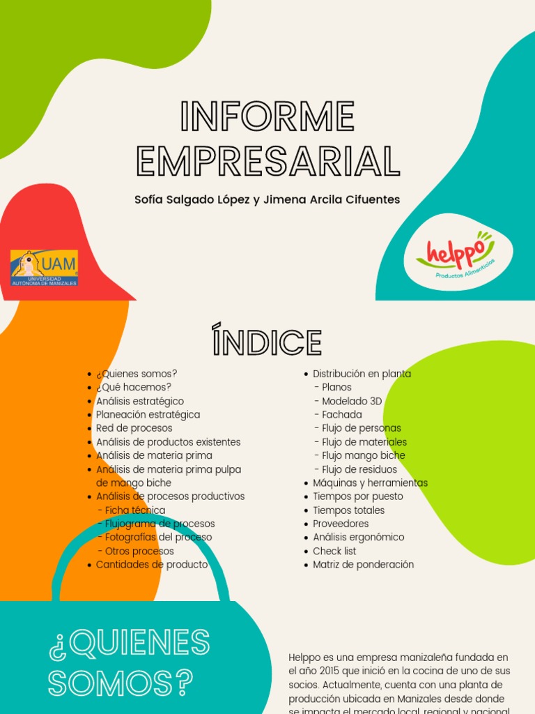 Informe Empresarial: Sofía Salgado López y Jimena Arcila Cifuentes ...