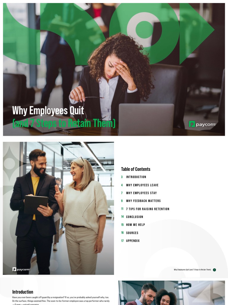 Why Employees Quit and How To Retain Them | PDF | Employee Retention ...