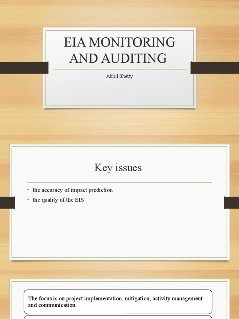 EIA Monitoring and Auditing Overview | PDF | Audit | Environmental ...