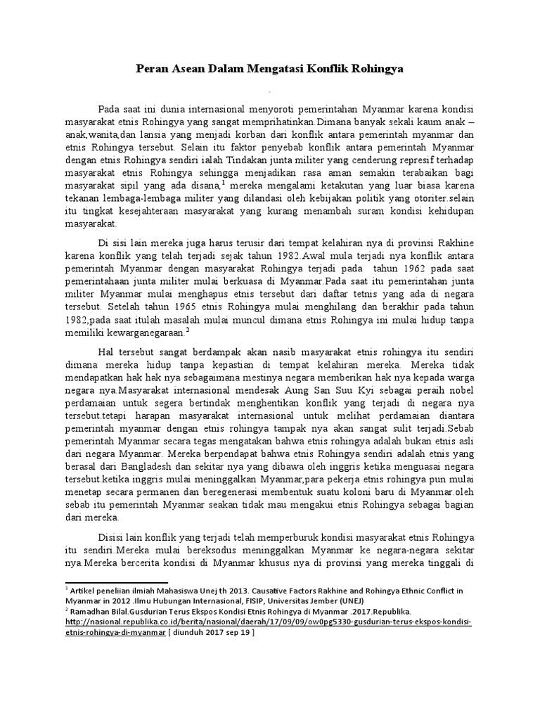 ASEAN dan Konflik Etnis Rohingya | PDF | Politik | Ilmu Sosial