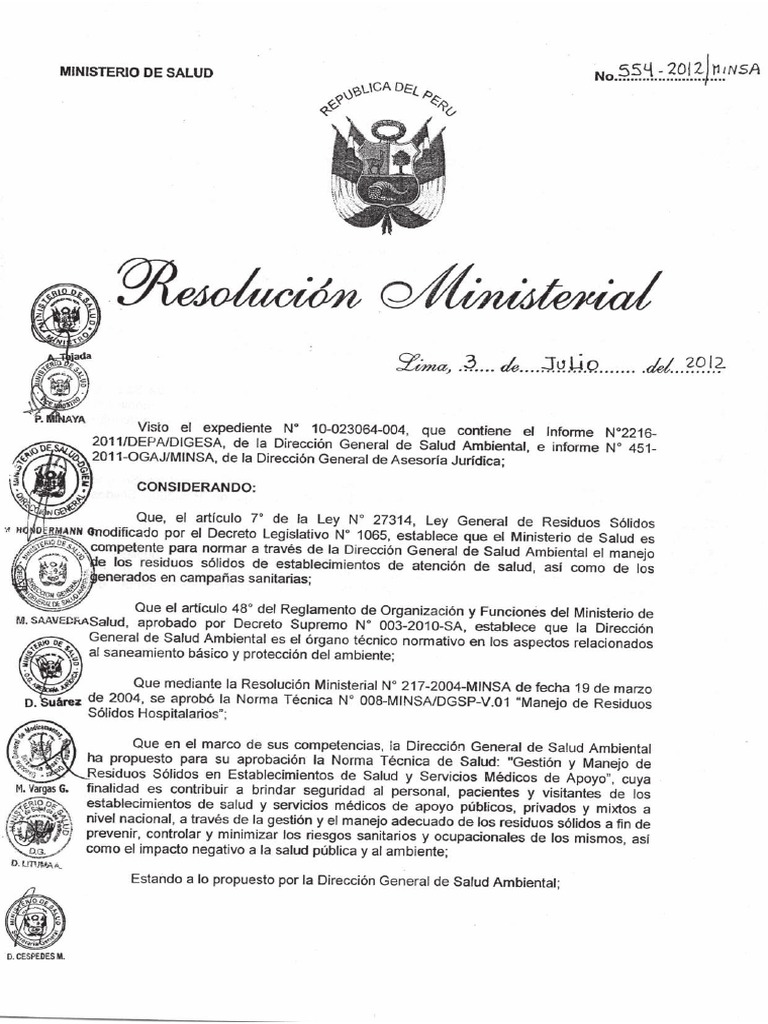 RM - 554 2012 Minsa | PDF