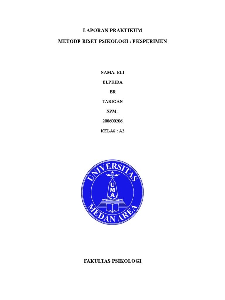 Laporan Praktikum Metode Riset Psikologi Eksperimen | PDF | Ilmu Sosial | Gaya Hidup
