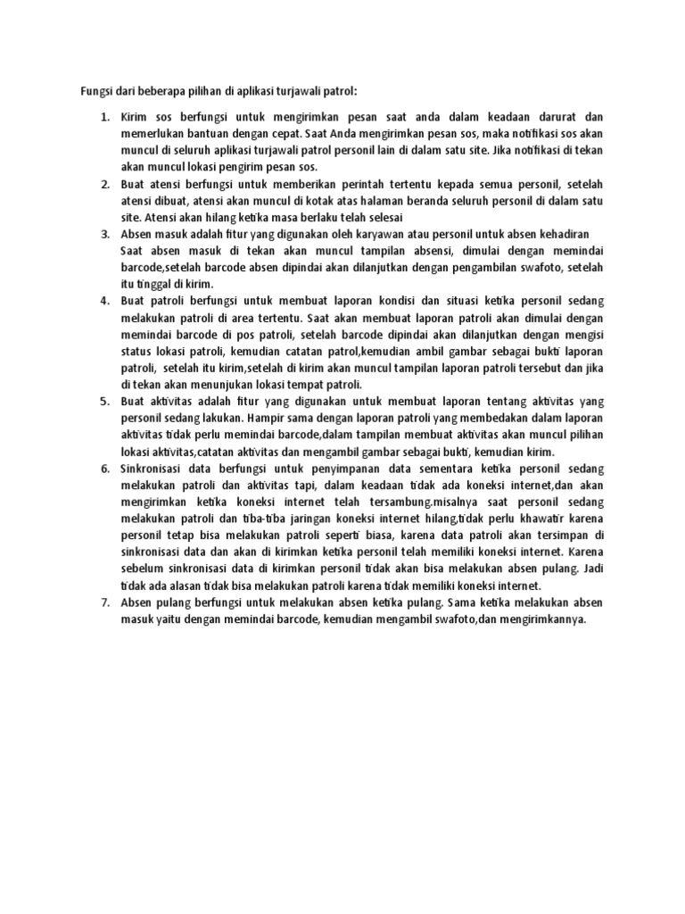 Fungsi Dari Beberapa Pilihan Di Turjawali Aplikasi | PDF