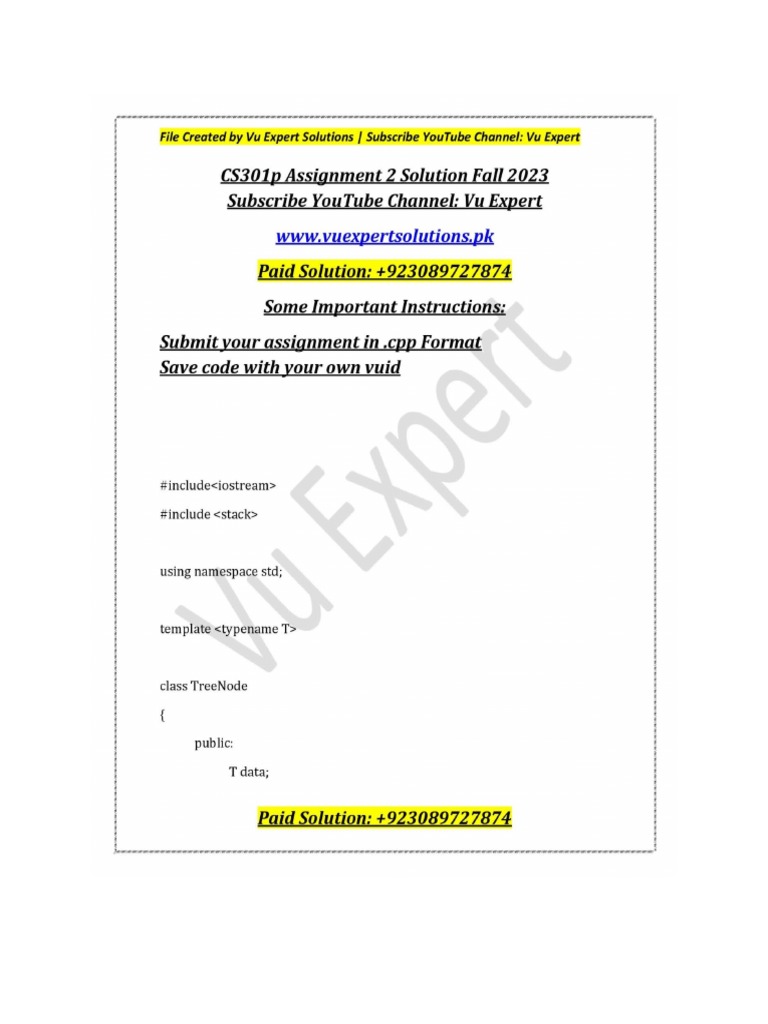 cs301p Assign 2 Sol Fall 2023 Expert | PDF