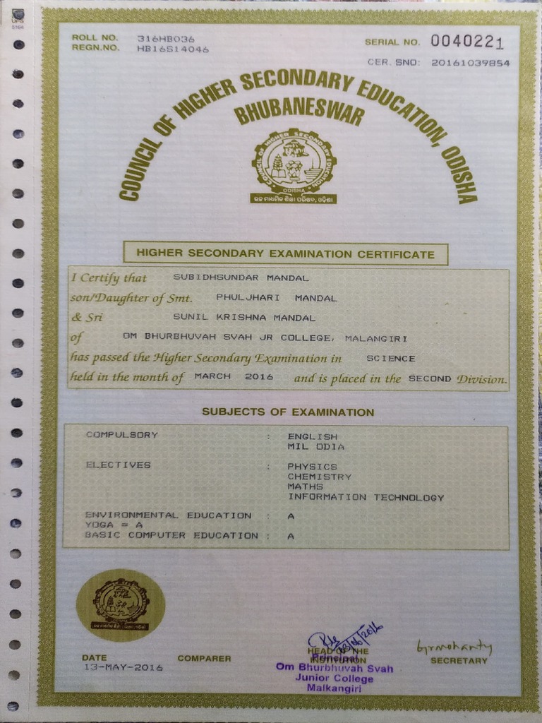 +2 Certificate | PDF