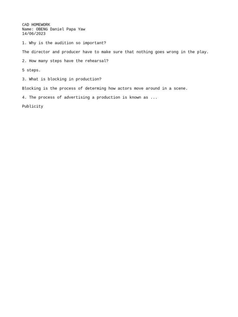 Cad Homework Pdf 