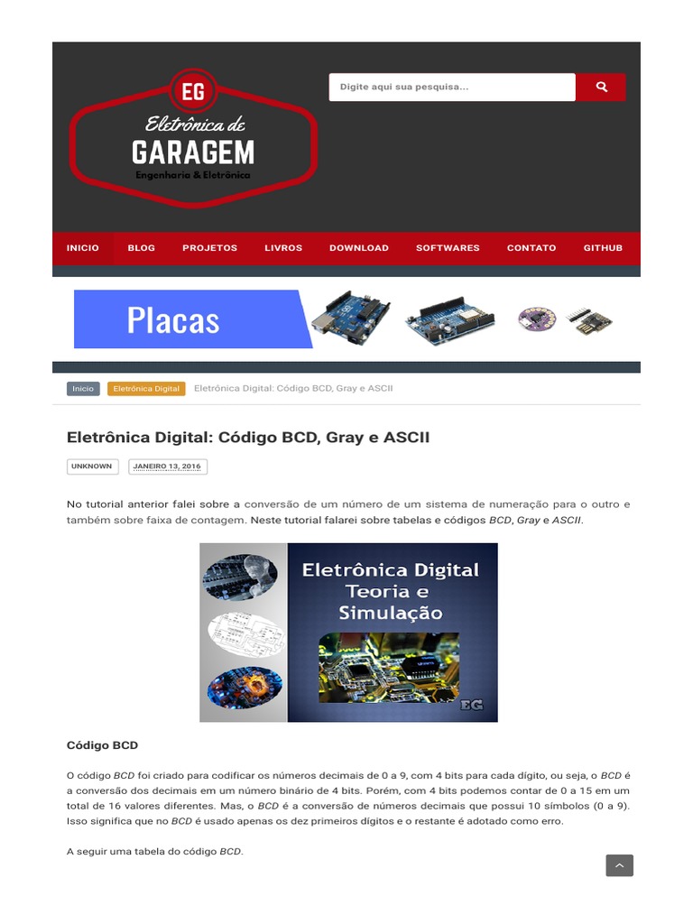 Eletronica Digital Codigo BCD Gray E.html | PDF | Codificação binária ...