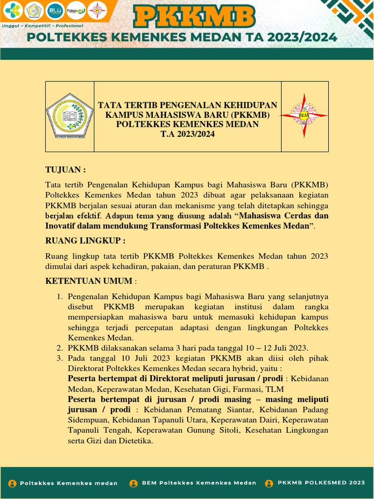 Tata Tertib Pelaksanaan PKKMB Polkesmed 2023 | PDF | Sains & Matematika