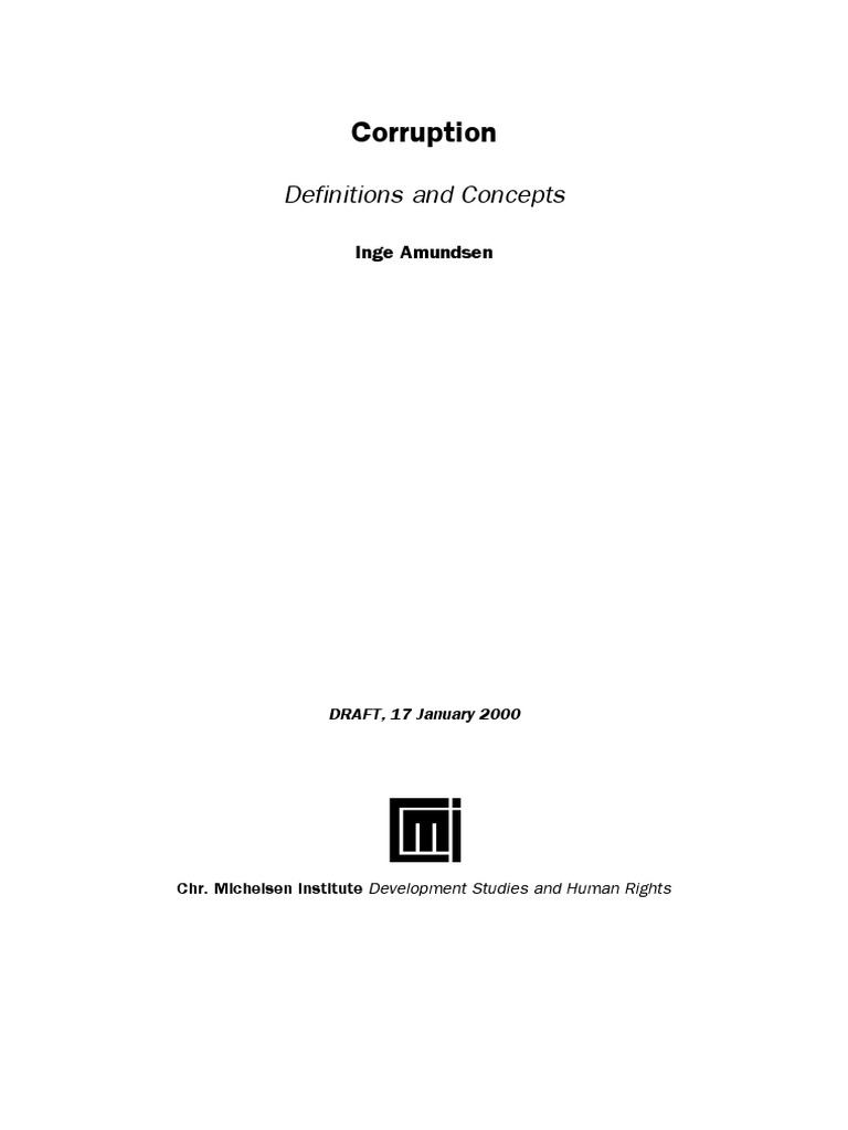 Corruption Definitions and Concepts | PDF | Political Corruption ...