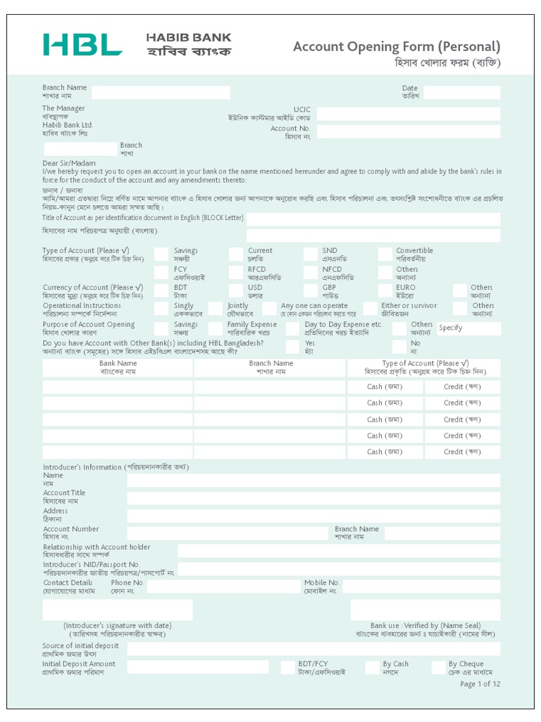 Account Opening Form - Individuals | PDF | Banks | Cheque