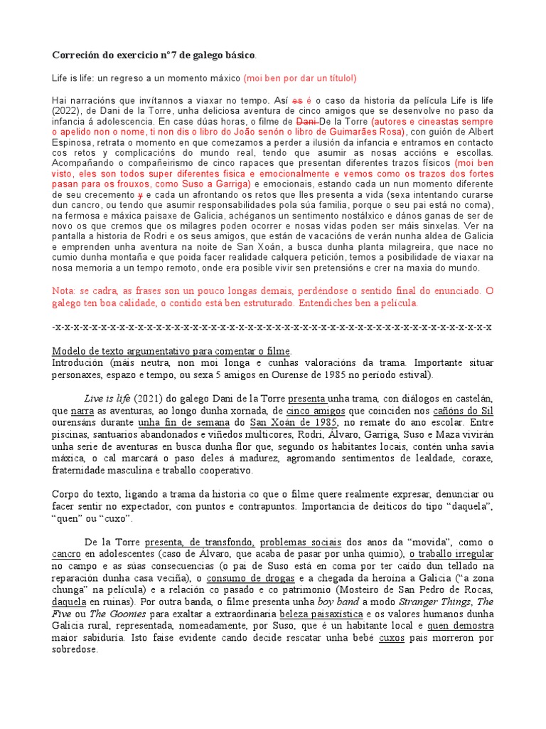 Correción Live Is Life | PDF