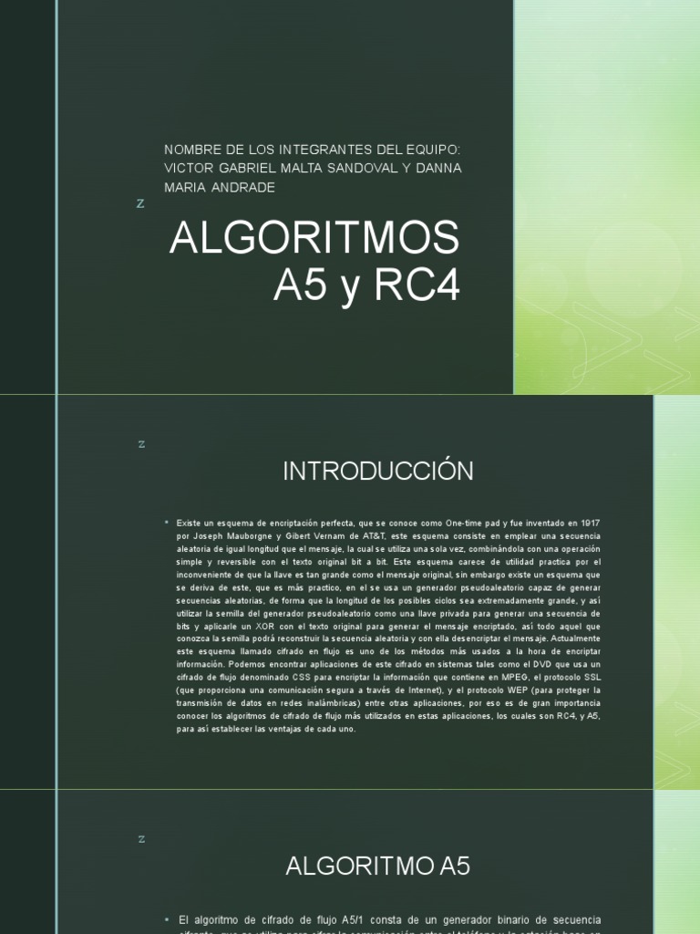 Algoritmos de Cifrado A5 y RC4 | PDF | Criptografía | Cifrado