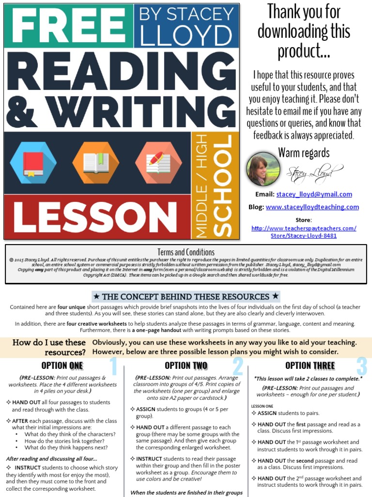Reading and Writing Worksheets Grade 9 | PDF