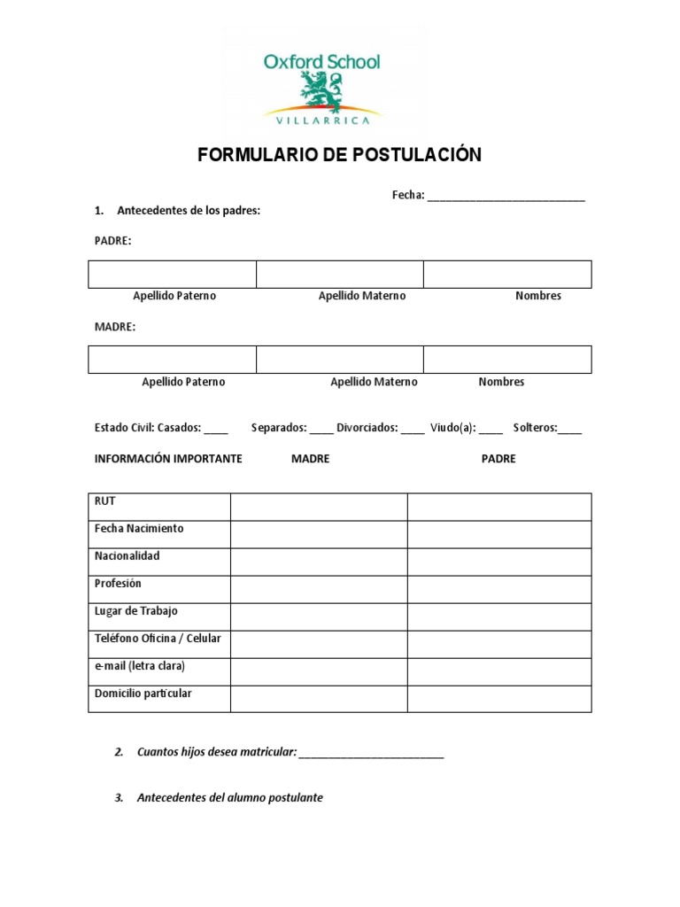 Formulario Postula | PDF | Salud y bienestar