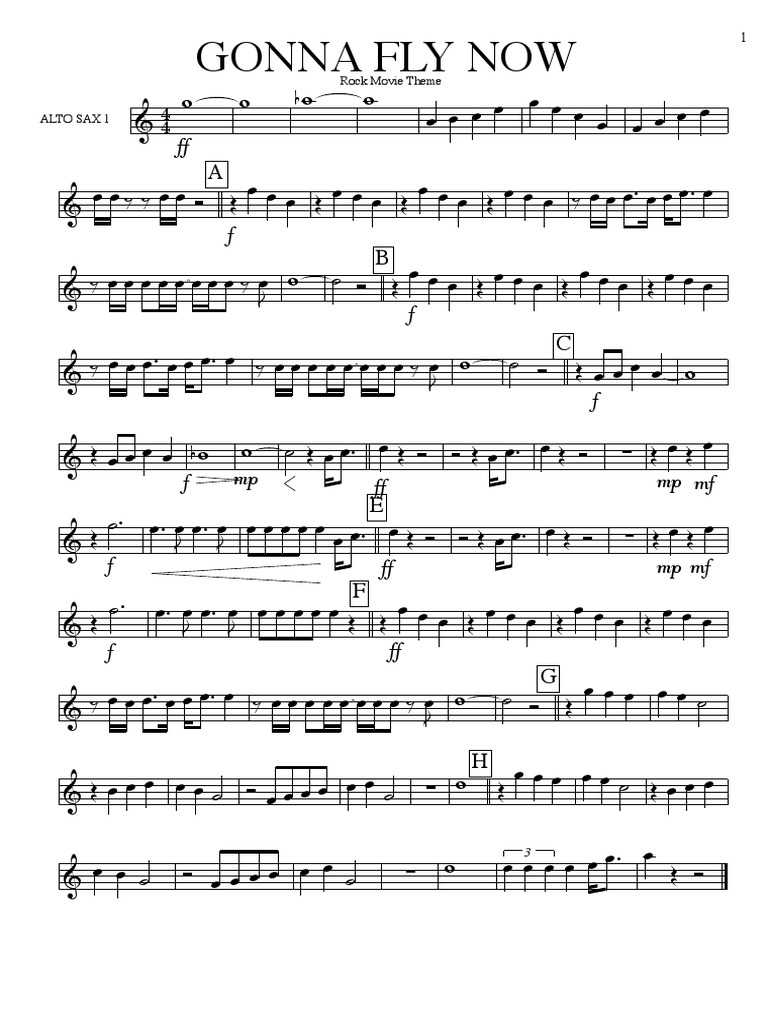 Gonna Fly Now - Alto Sax 1 | PDF