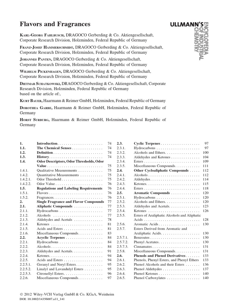 Flavors and Fragrances Overview | PDF | Ester | Perfume