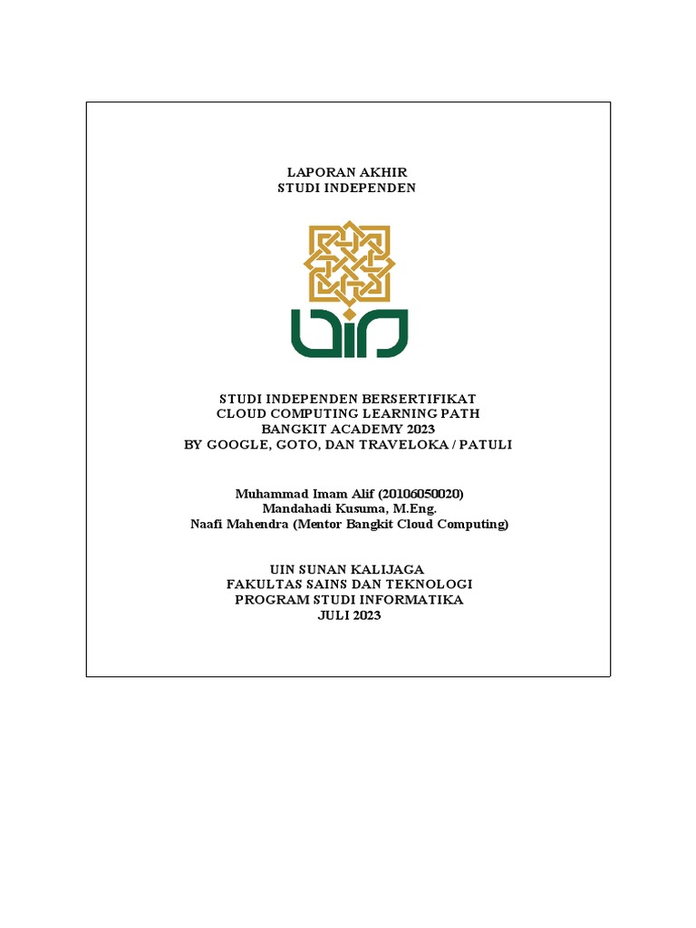 Laporan Studi Cloud Computing 2023 | PDF
