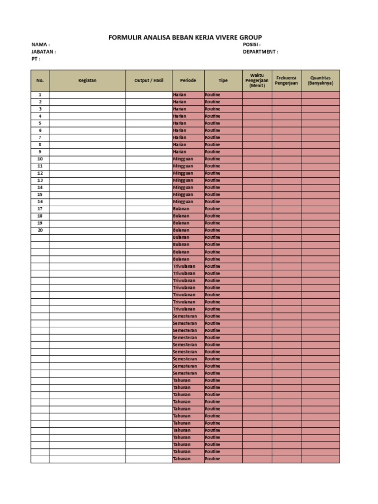 (Silakan Download) Form WLA (1) | PDF