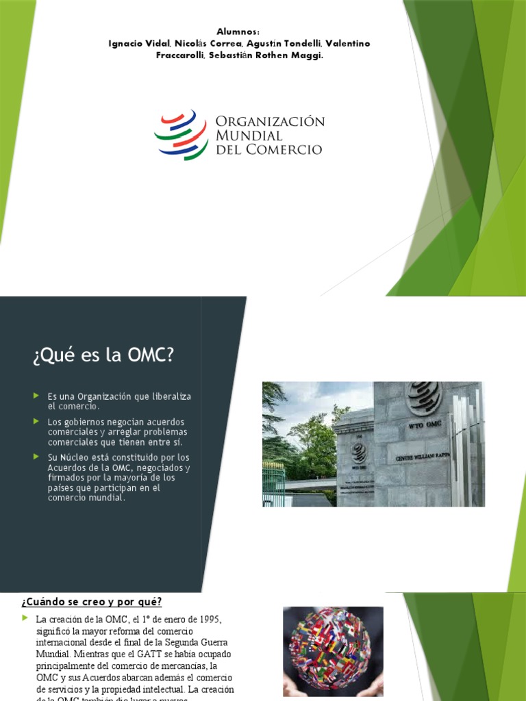 Presentacion OMC | PDF | Organización de Comercio Mundial | Acuerdo ...