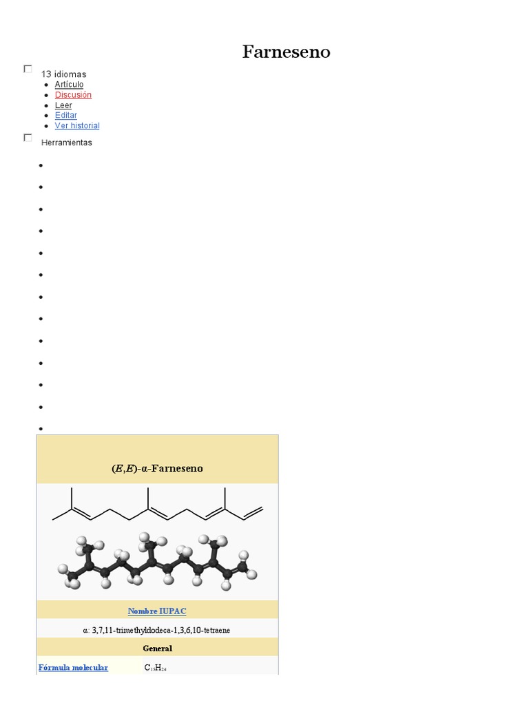 Farneseno | PDF | Química