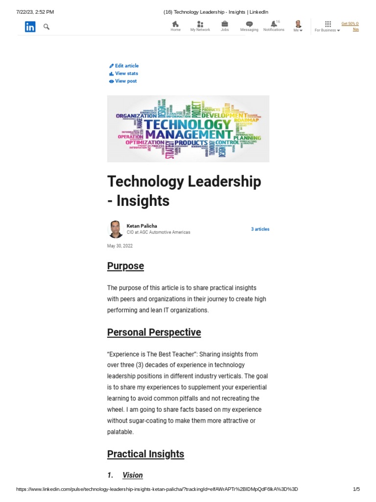 Technology Leadership - Insights | PDF | Leadership | Employment