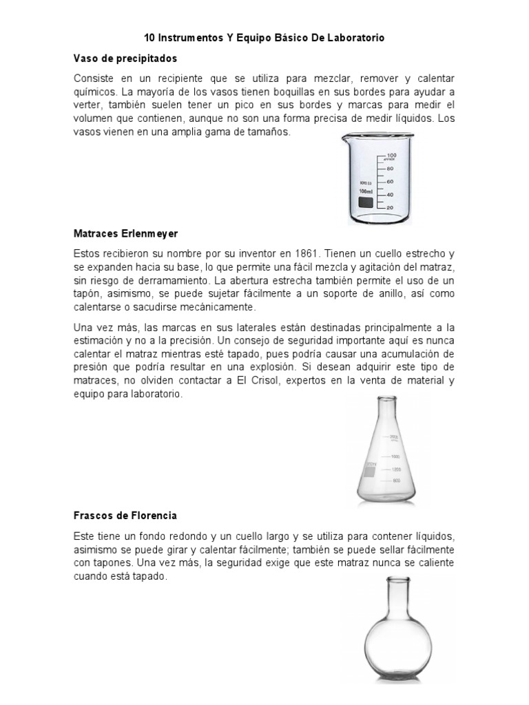10 Instrumentos Básicos de Laboratorio | PDF