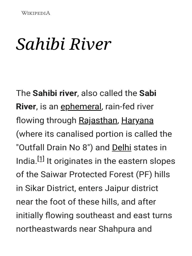 Sahibi River - Wikipedia | PDF | Bodies Of Water | Water