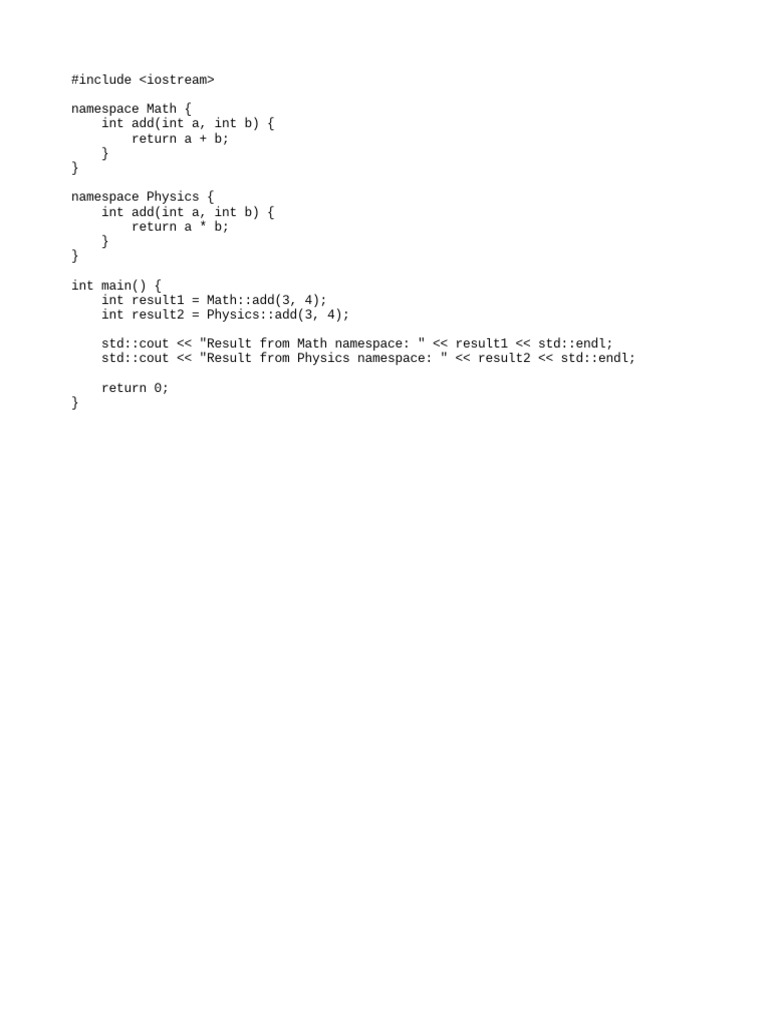 Namespace Example | PDF Namespace Example | PDF