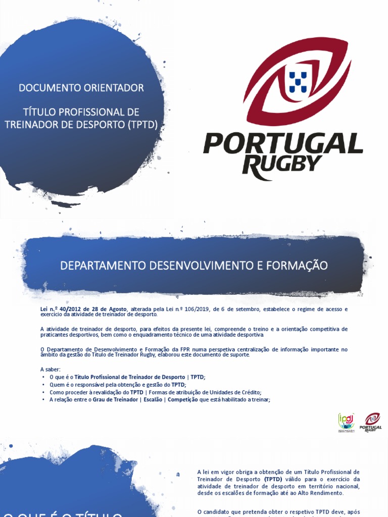 Informacao para Treinadores Documento Orientador - TPTD - 01.07.2020 ...