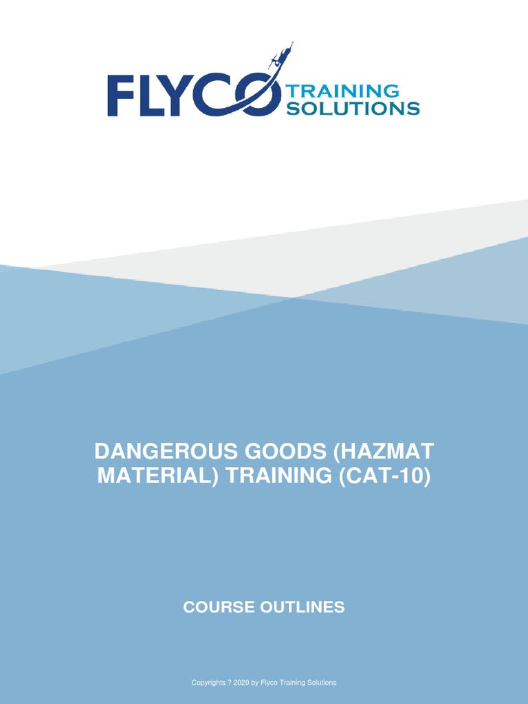 Dangerous Goods Hazmat Material Training Cat-10 | Download Free PDF ...